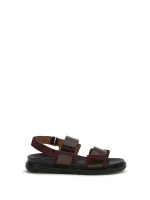 Marni Double Strap Fussbett Sandals - Black