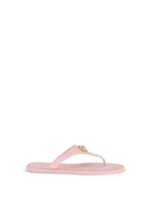 Versace Rubber Thong Sandals With Medusa Appliqu - Pink