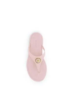 Versace Rubber Thong Sandals With Medusa Appliqu - Pink