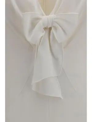 Alessandra Rich V-neck Dress With Bow
