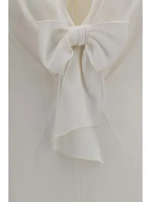 Alessandra Rich V-neck Dress With Bow