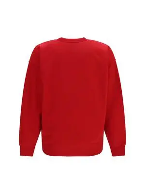 Saint Laurent Crewneck Sweatshirt With Paris Embroidery - Red