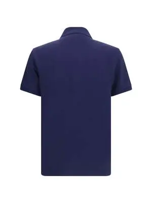 Versace Cotton Piqué Polo With Medusa Patch - Blue