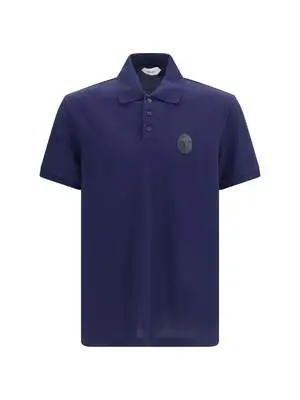 Versace Cotton Piqué Polo With Medusa Patch - Blue