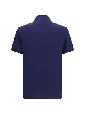 Versace Cotton Piqué Polo With Medusa Patch - Blue