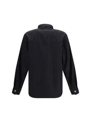 Versace Greca Monogram Jacquard Wool Shirt