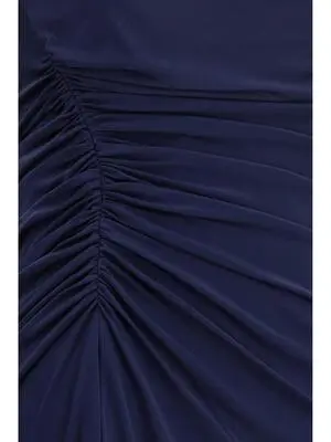Versace Long Dress In Soft Viscose Jersey - Blue