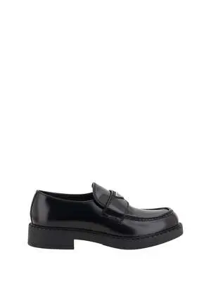 Prada Leather Loafers With Platform Sole