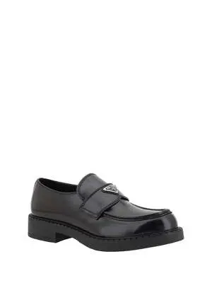 Prada Leather Loafers With Platform Sole