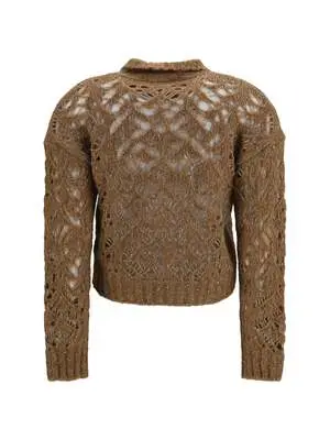 Max Mara Quarto" Alpaca Blend Openwork Cardigan