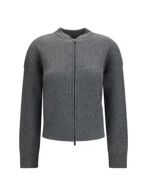 Max Mara Carnet Ribbed Cardigan - Gray