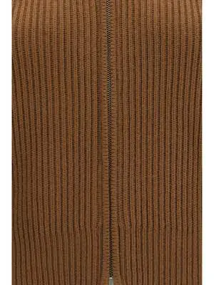 Max Mara Carnet Ribbed Zip-up Cardigan - Brown