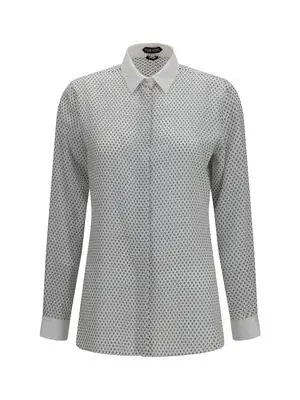 TOM FORD Diamond Print Silk Crêpe De Chine Shirt - Multicolor
