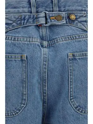 Thom Browne Selvedge Cotton Jeans With Adjustable Back Strap