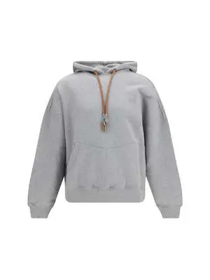 Loewe Hooded Sweatshirt With Drawstring And Keyring - Gray