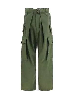 Loewe Cotton Cargo Pants - Green