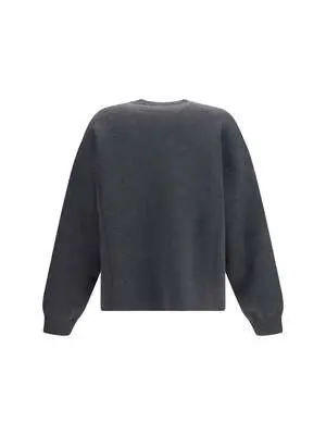 Loewe Anagram Cotton-blend Sweatshirt With Pocket - Gray
