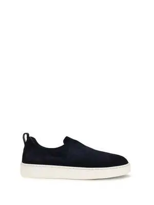 Santoni Suede Slip-on Sneakers - Blue