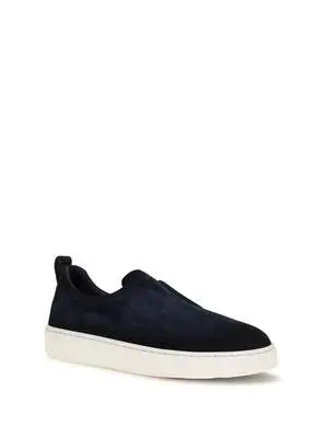 Santoni Suede Slip-on Sneakers - Blue