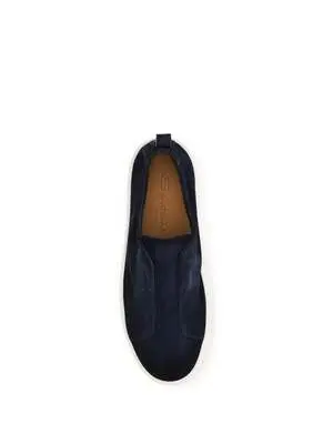 Santoni Suede Slip-on Sneakers - Blue