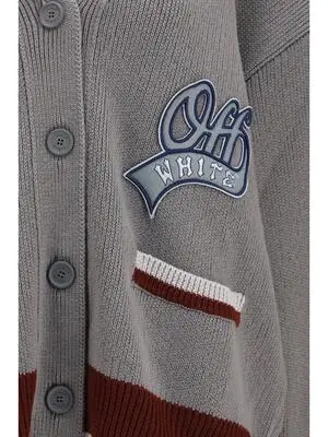 Off-White College Varsity Knit Cardigan - Gray