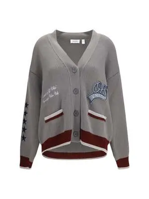 Off-White College Varsity Knit Cardigan - Gray