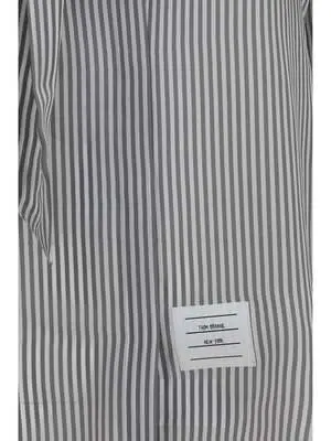 Thom Browne Striped Silk Shirt - Gray