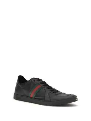Gucci Stretch Coda Leather Lace-up Sneakers - Black