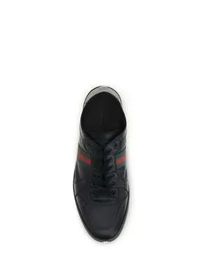 Gucci Stretch Coda Leather Lace-up Sneakers