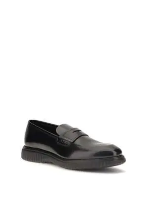FERRAGAMO Brushed Calfskin Loafers With Gancini Ornament