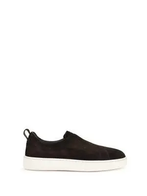 Santoni SANTONI Suede Slip-On Sneakers Brown