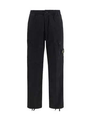 Stone Island Cotton Cargo Pants - Black