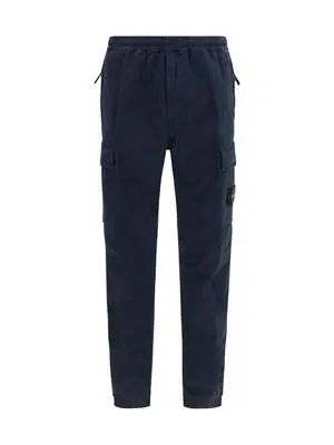 Stone Island Cargo Pants With Elasticated Cuffs - Blue