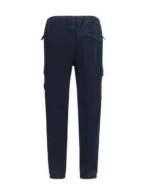 Stone Island Cargo Pants With Elasticated Cuffs - Blue