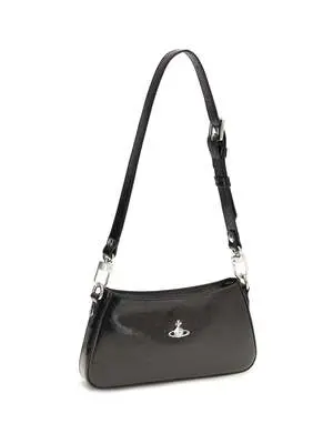 VIVIENNE WESTWOOD Tasha Mini Croc Shoulder Bag - Black