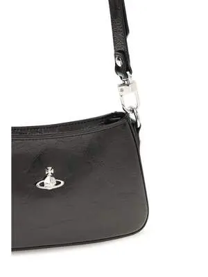 VIVIENNE WESTWOOD Tasha Mini Croc Shoulder Bag - Black
