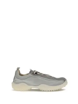 Miu Miu Bubble Sneakers In Technical Fabric And Suede - Gray