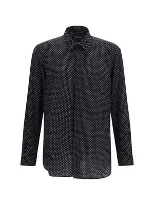 TOM FORD Silk Crêpe De Chine Polka-dot Shirt - Black