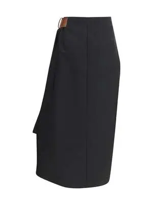 Bottega Veneta Grain De Poudre Wool Midi Skirt