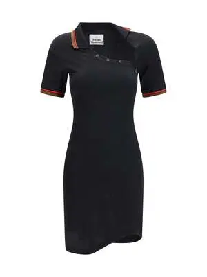 VIVIENNE WESTWOOD Cotton Piqué Polo Dress - Black