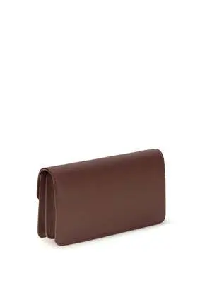 Valentino Garavani Vlogo Signature Grainy Calfskin Chain Wallet - Brown