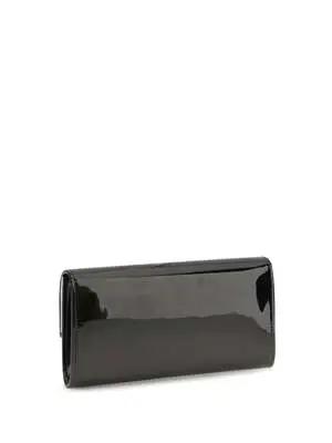 JIMMY CHOO Emmie Leather Clutch With Chain Strap - Black