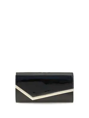 JIMMY CHOO Emmie Leather Clutch - Black