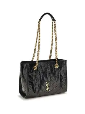 Saint Laurent Small Niki Leather Tote Bag - Black