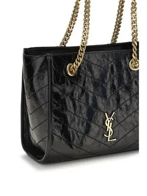 Saint Laurent Small Niki Leather Tote Bag - Black