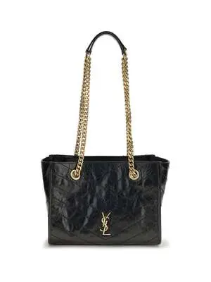 Saint Laurent Small Niki Leather Tote Bag - Black