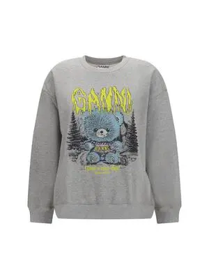 GANNI Isoli Teddy Forest Sweatshirt - Gray