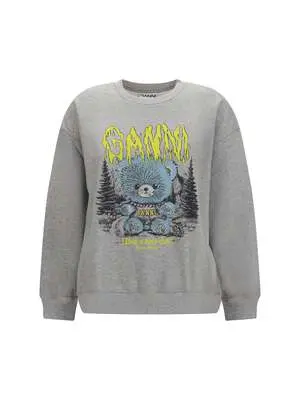 GANNI Ganni Isoli Teddy Forest Sweatshirt Gray