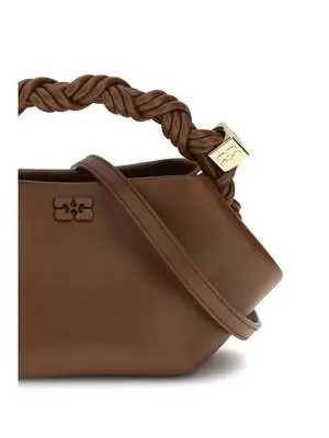 GANNI Mini Bou Leather Handbag - Brown