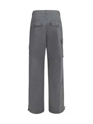 GANNI Stretch Cotton Cargo Pants - Gray